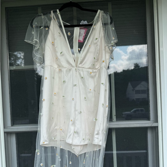 Dresses | Floral Sheer Romper Dress Nwt | Poshmark